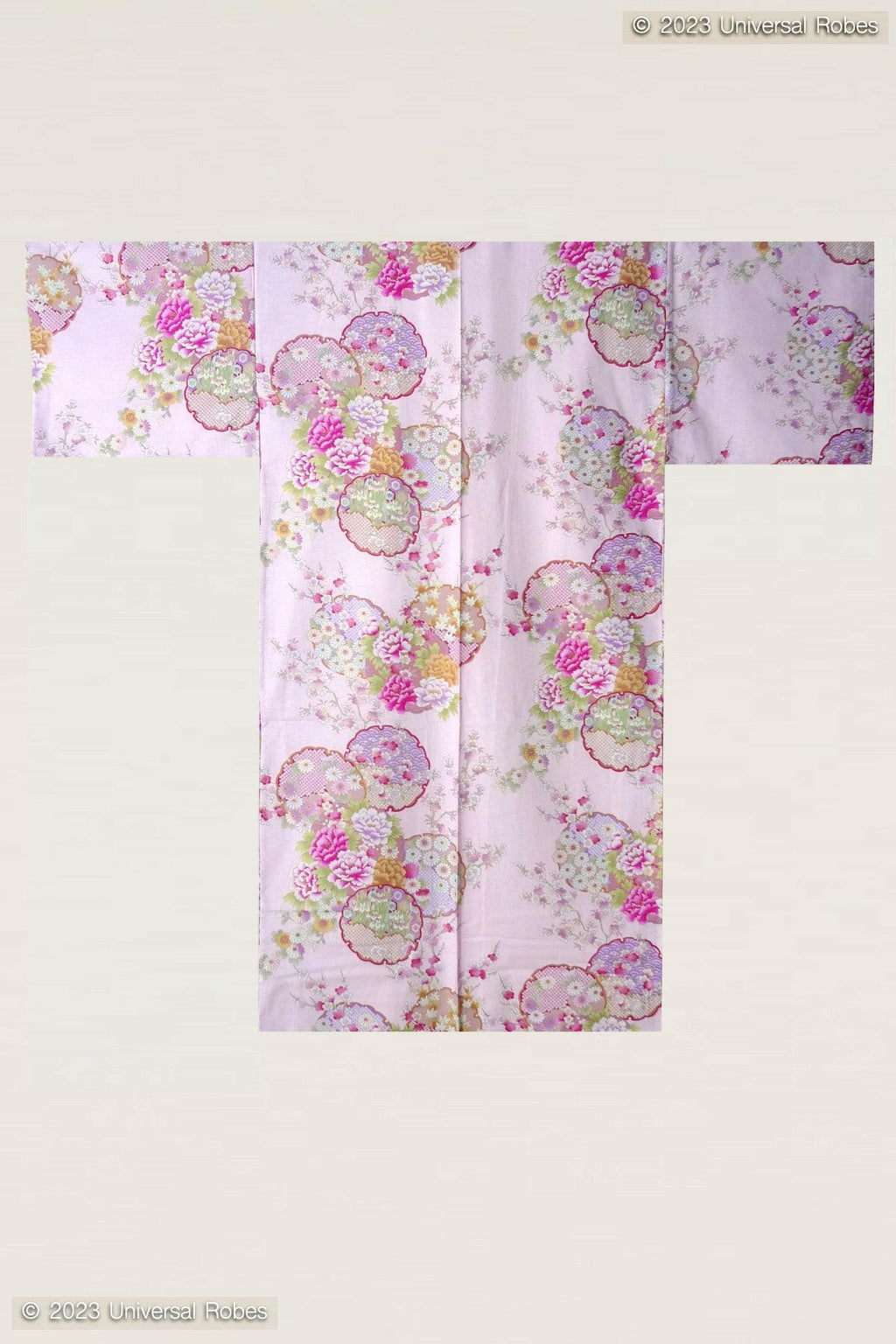 Women Colorful Circles Cotton Short Yukata Kimono